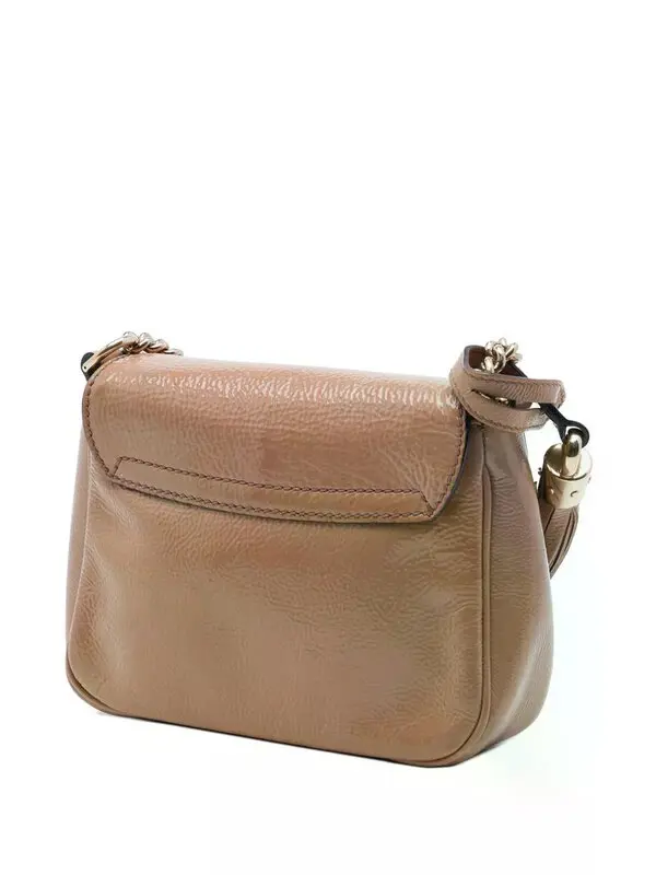 Gucci 2016-2026 Small Patent Soho Chain Flap Crossbody Bag - Brown