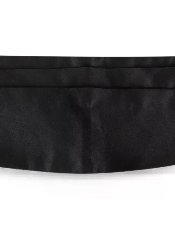 LARDINI Pleated Wool Cummerbund - Black