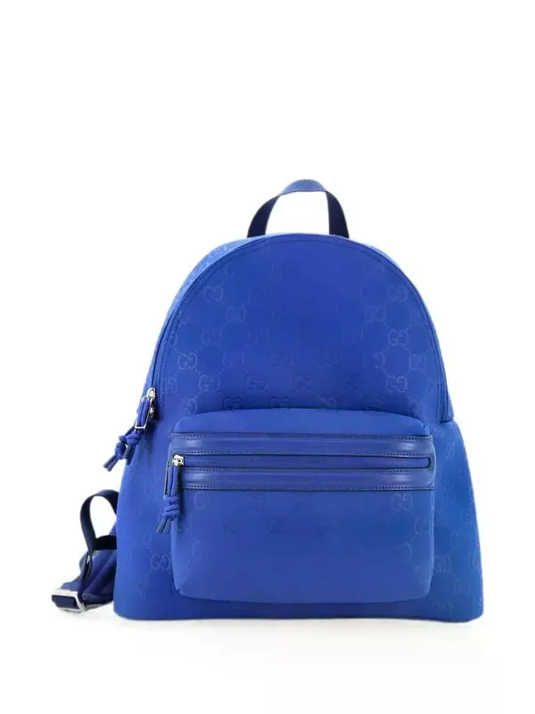 Gucci Edge Gg Embossed Leather Medium Backpack - Blue
