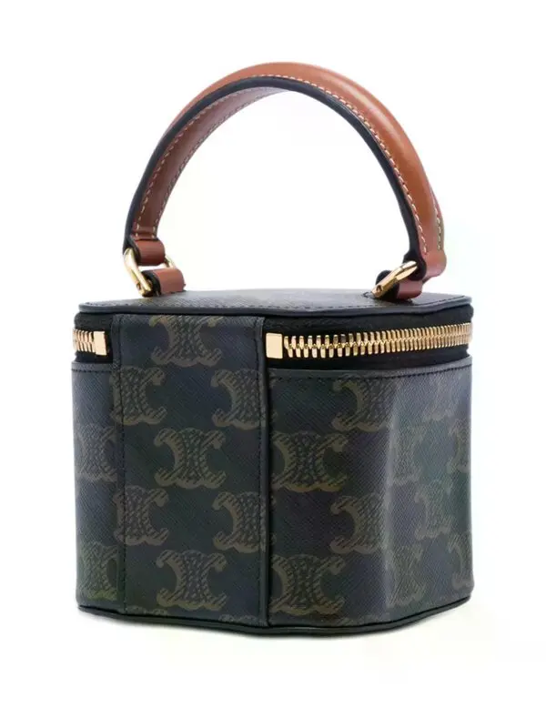 Celine 2023 Mini Triomphe Coated Canvas Vanity Case Satchel