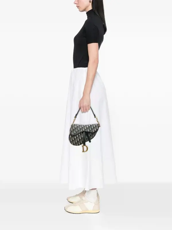 Dior 2018 Oblique Canvas Saddle Bag Shoulder Bag - Blue