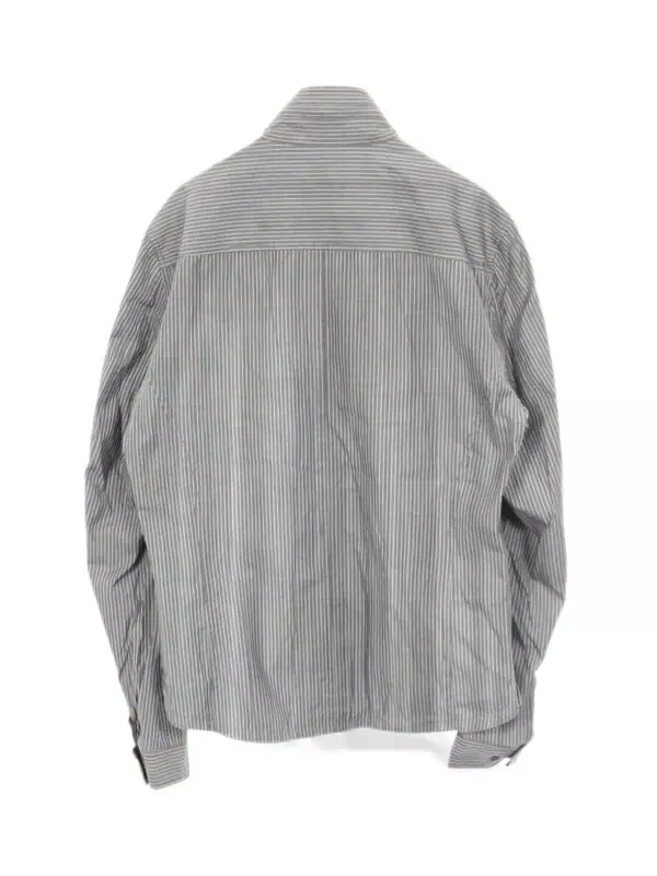 Dolce & Gabbana 2010s Stand-collar Striped Shirt Jacket - Grey