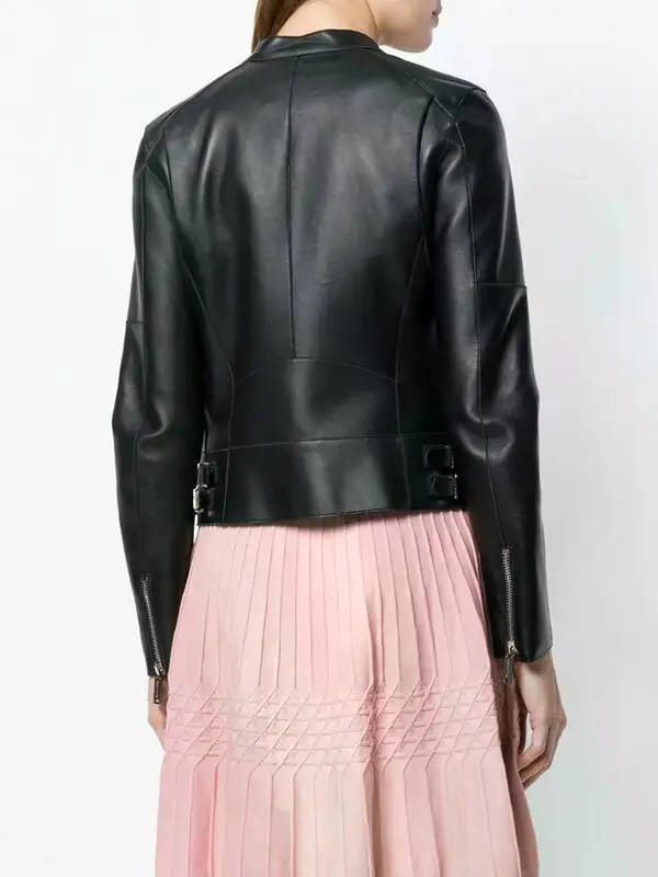 Dsquared2 Band Collar Leather Jacket