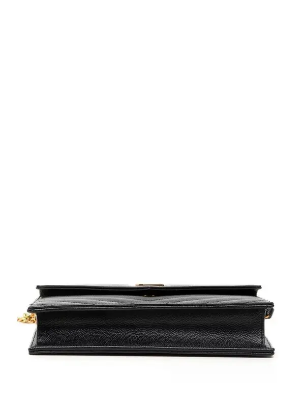 Saint Laurent Cassandre Envelope Chain Wallet Crossbody Bag - Black