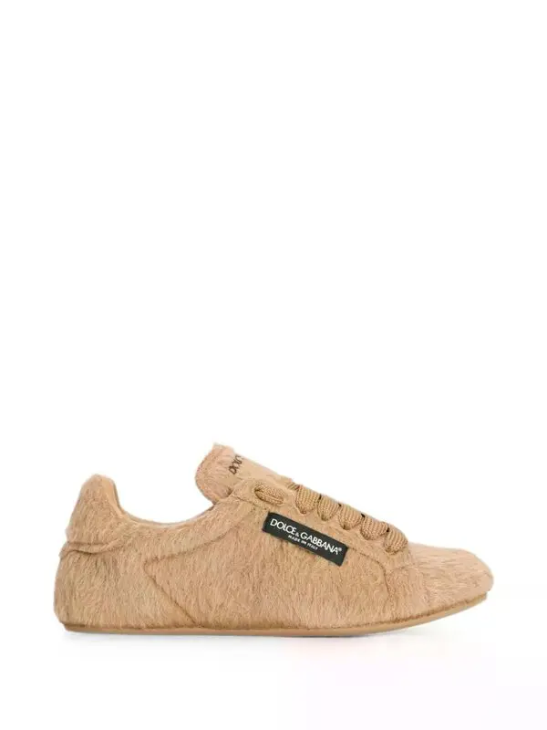 Dolce & Gabbana Alpaca Portofino Soft Sneakers - Neutrals