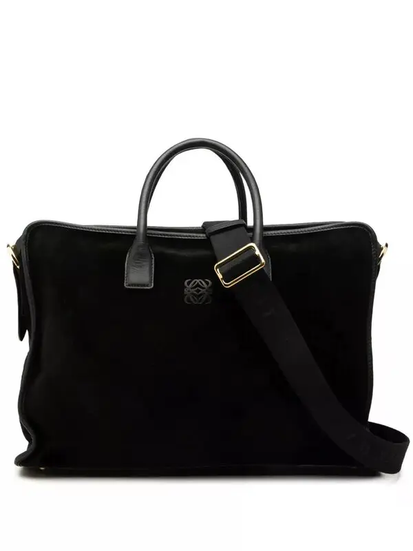 Loewe 2014 Suede Amazona Business Bag - Black