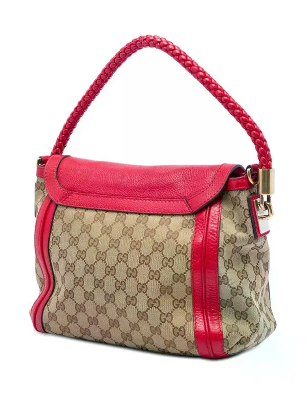 Gucci Gg Canvas Bella Flap Satchel - Red