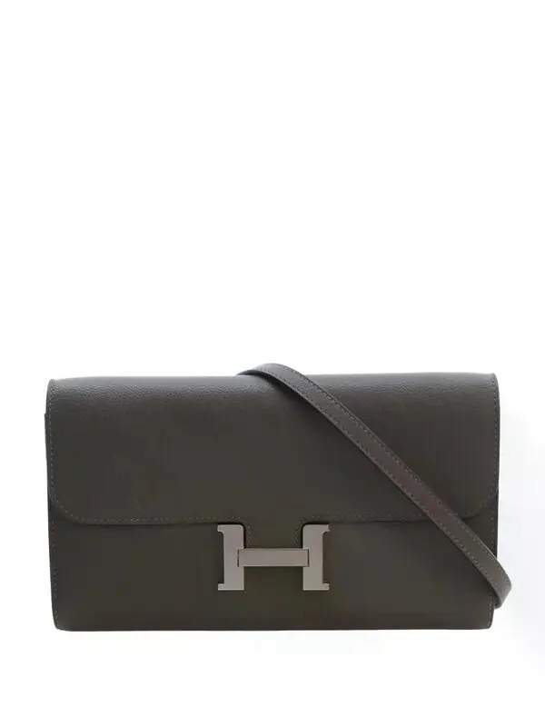 Hermès 2024 Epsom Constance Long To Go Wallet Crossbody Bag - Grey