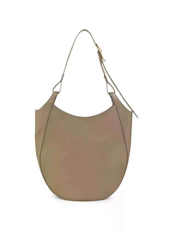 Longchamp Le Foulonné Grained Leather Shoulder Bag - Neutrals