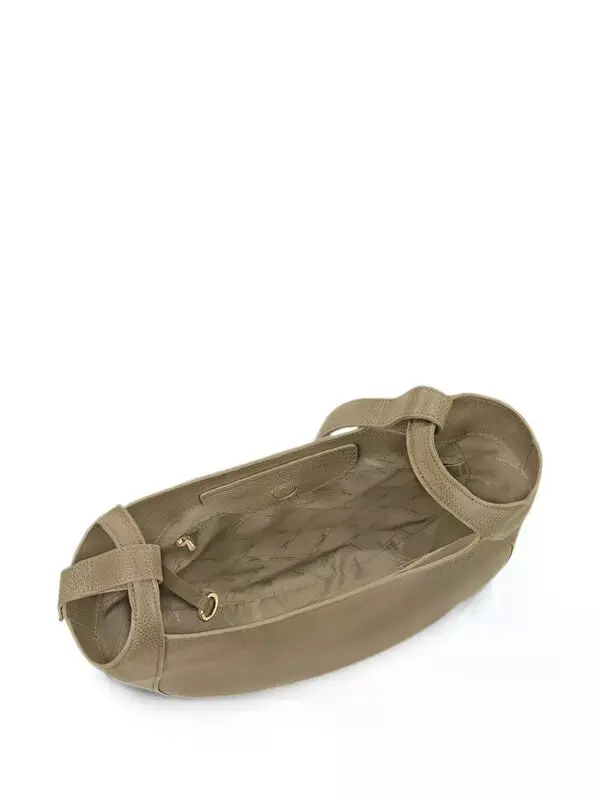 Longchamp Le Foulonné Grained Leather Shoulder Bag - Neutrals
