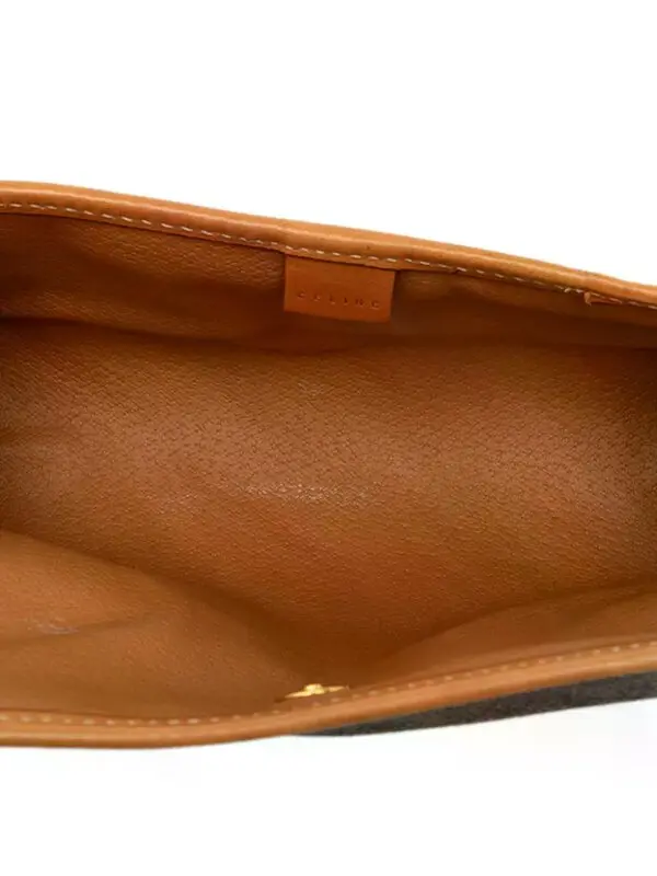 Celine 20th Century Macadam Coated Canvas Clutch Bag - Brown