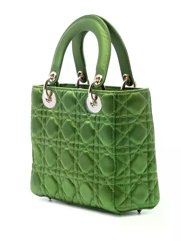 Dior 2019 Small Satin Cannage My Abcdior Lady Satchel - Green