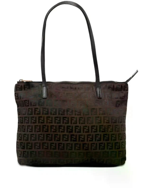 Fendi 2000-2010 Zucchino Canvas Tote Bag - Brown