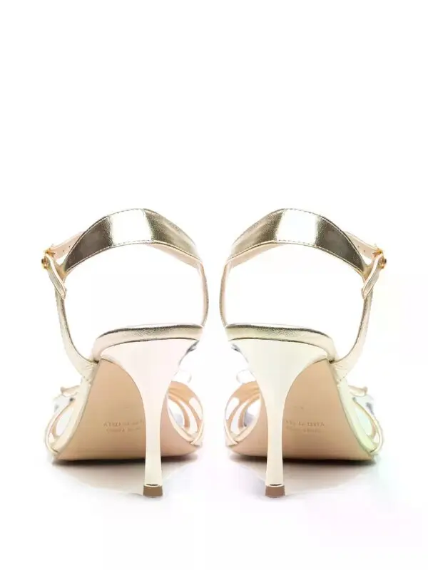 POCHE PARIS Knotted Metallic Sandals