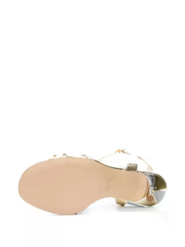 POCHE PARIS Knotted Metallic Sandals
