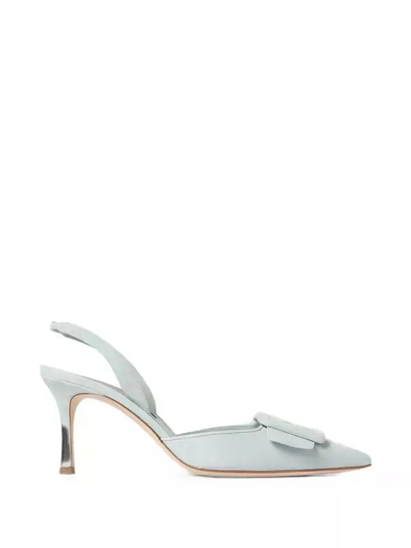 Manolo Blahnik Maysli Buckle-detail Pointed-toe Pumps - Blue