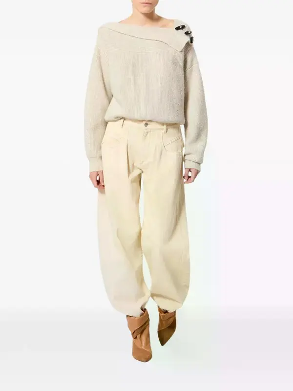 Isabel Marant Étoile Thais Ribbed Knit Sweater With Toggle Fastening - Neutrals