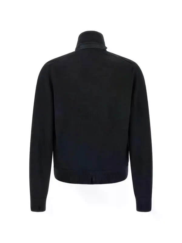 TOM FORD Suede-panelled Zip-up Cardigan