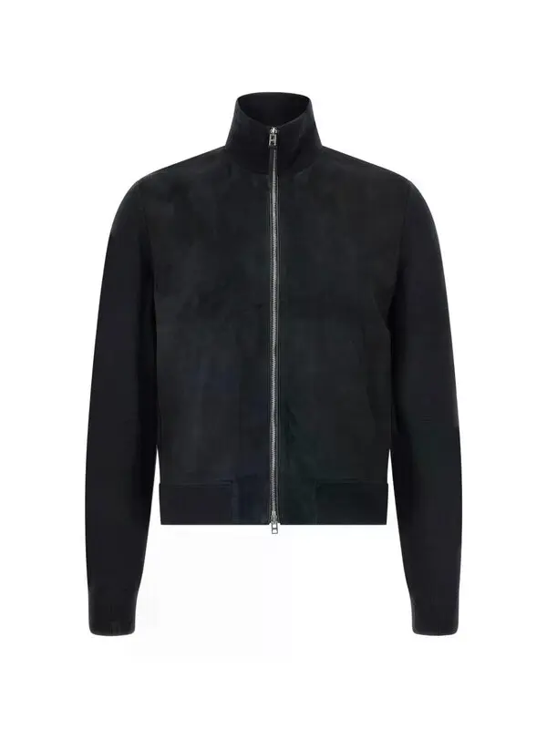TOM FORD Suede-panelled Zip-up Cardigan
