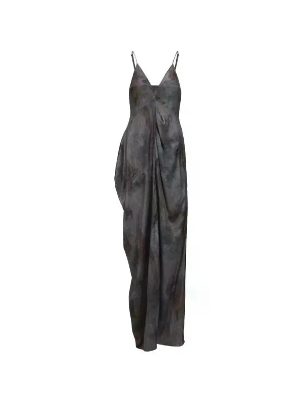 ELYWOOD Ombré Draped Asymmetrical Maxi Dress - Grey
