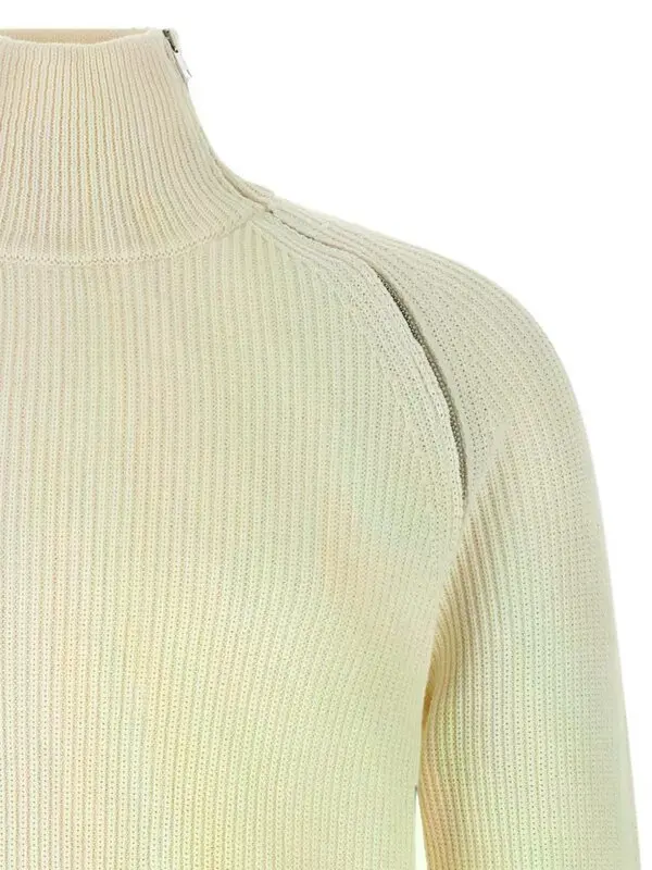 RIVIERA Ribbed-knit Asymmetric-zip Sweater
