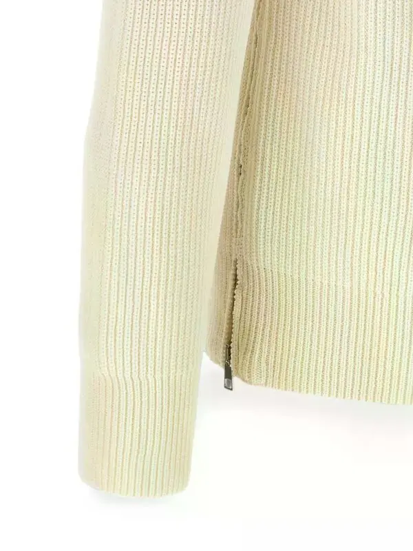 RIVIERA Ribbed-knit Asymmetric-zip Sweater