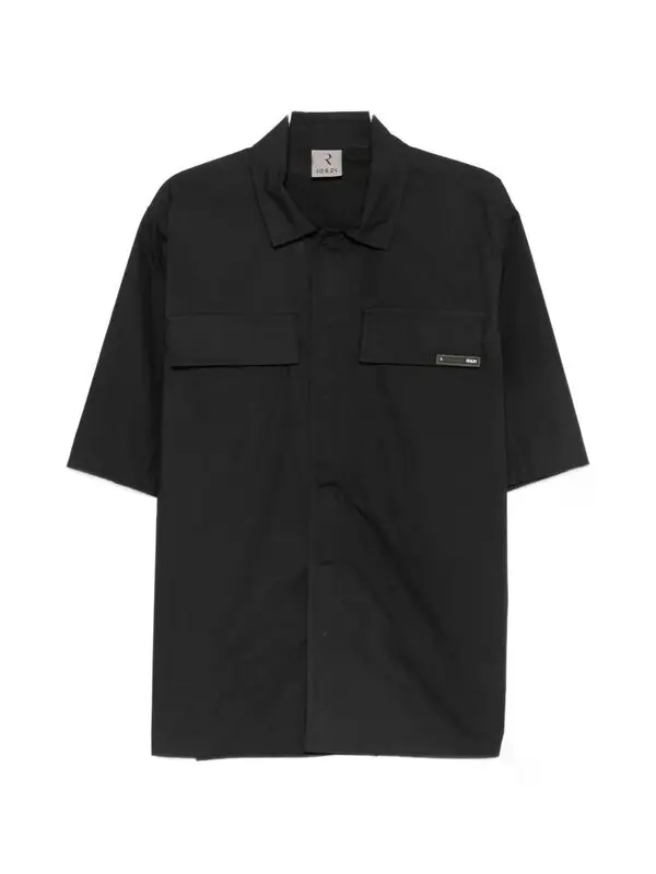 RHUN Short-sleeved Flap-pocket Shirt - Black