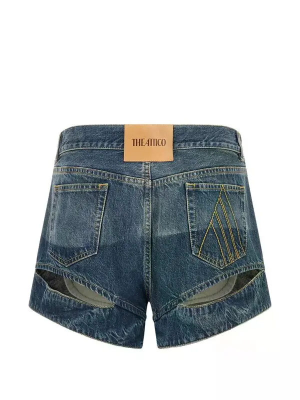 Attico Cut-out Curved-hem Shorts