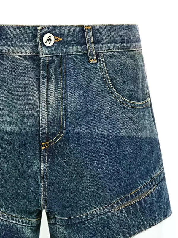 Attico Cut-out Curved-hem Shorts