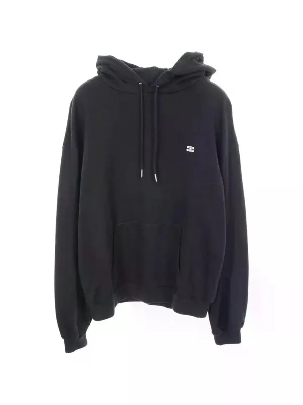 Celine Triomphe Embroidery Loose Hoodie - Black