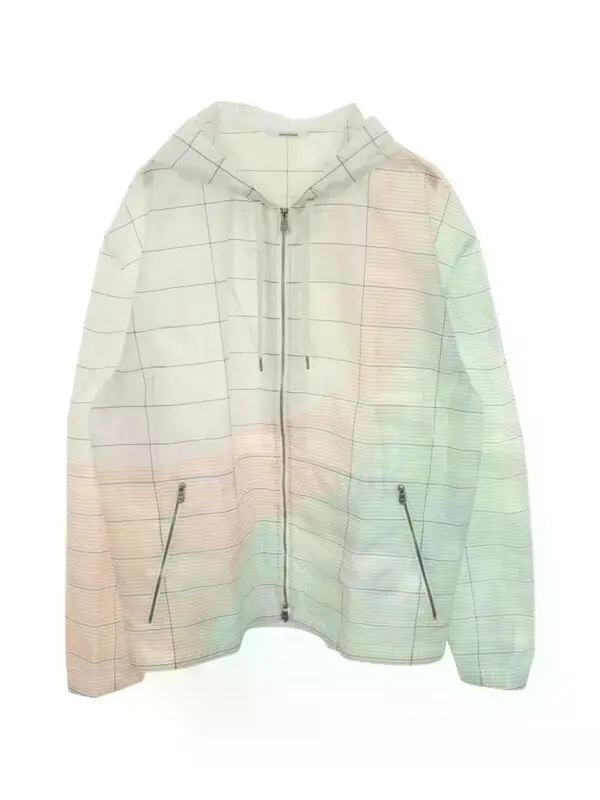 Hermès 2010s Hooded Check Jacket - White