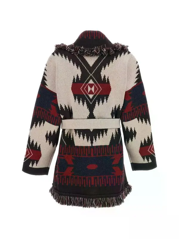 Alanui Icon Jacquard-knit Cardigan - Black