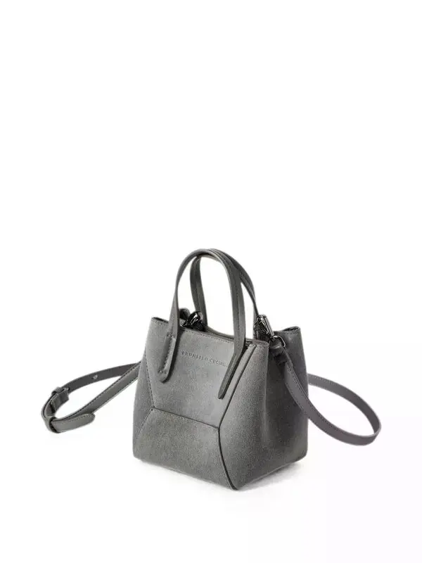 Brunello Cucinelli Bc Duo Mini Bag In Suede With Monili - Grey