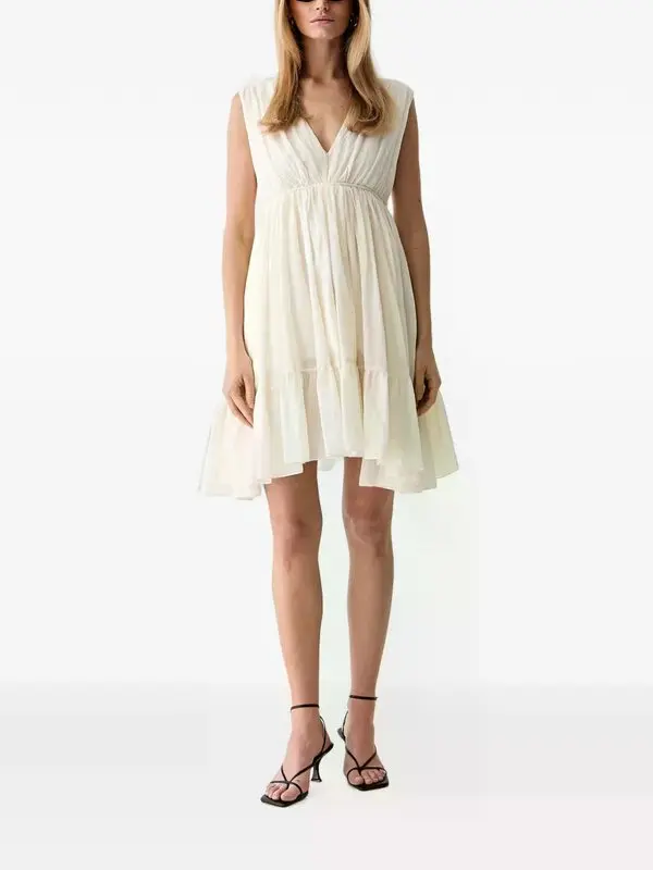 VICOLO Braided-detail Tiered Mini Dress