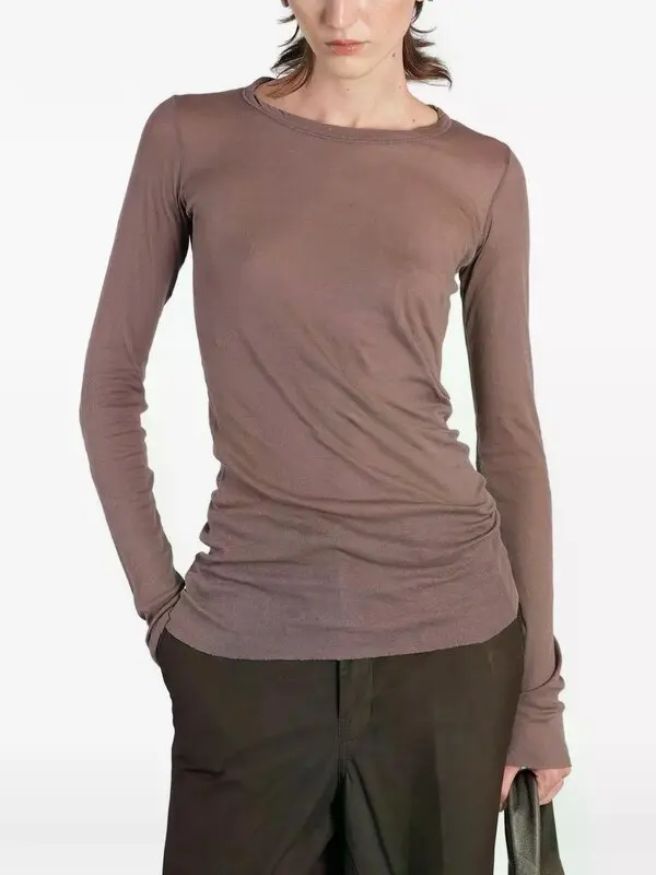 Rick Owens Exposed-seam Long-sleeve Sweater - Brown