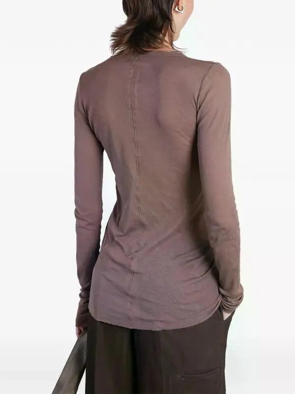 Rick Owens Exposed-seam Long-sleeve Sweater - Brown