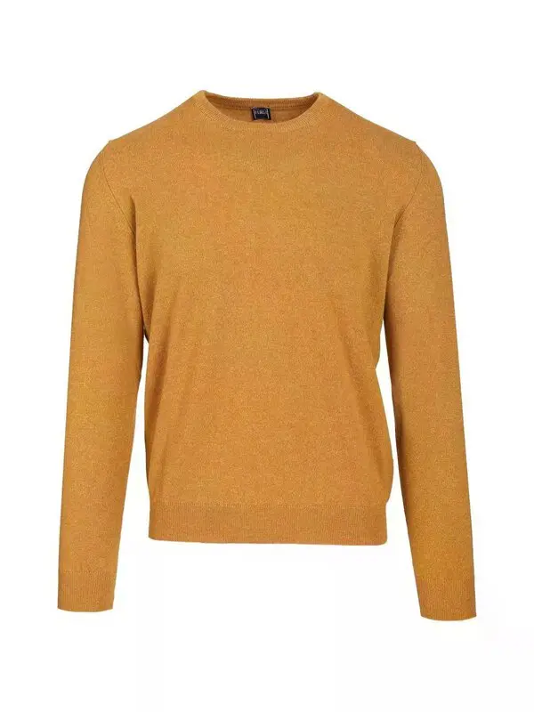 Fedeli Fine-knit Crew-neck Sweater - Yellow
