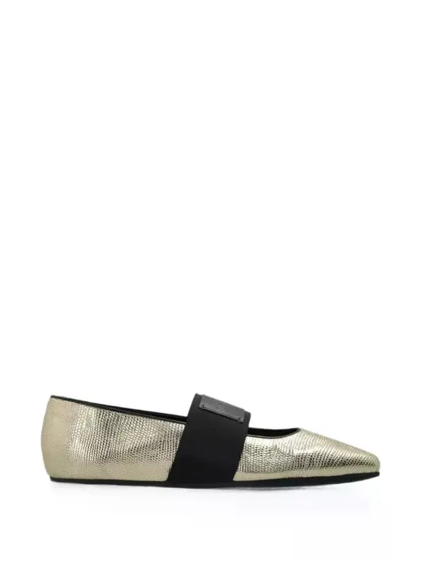 Givenchy Sliced Metallic Leather Ballet Flats