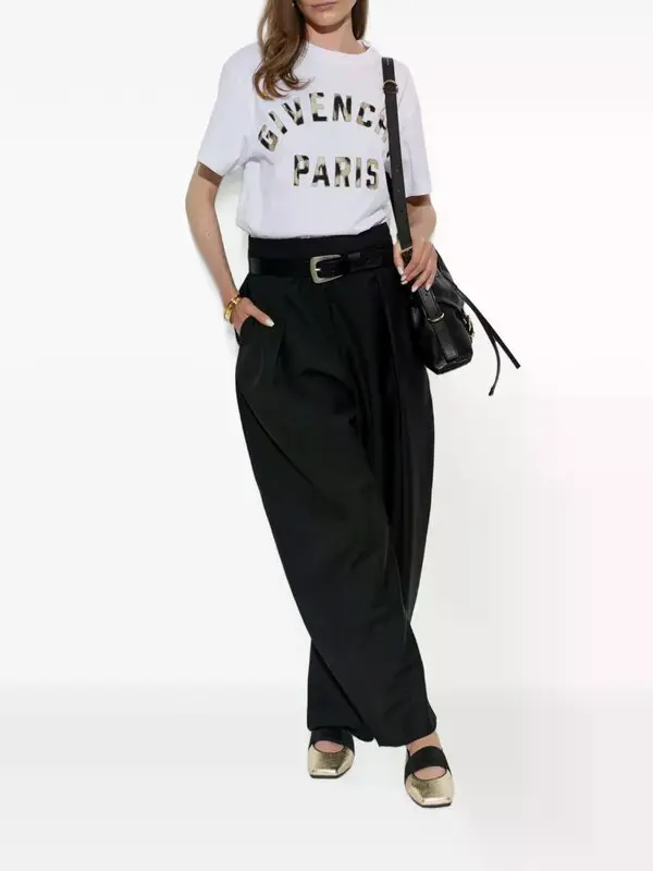 Givenchy Sliced Metallic Leather Ballet Flats