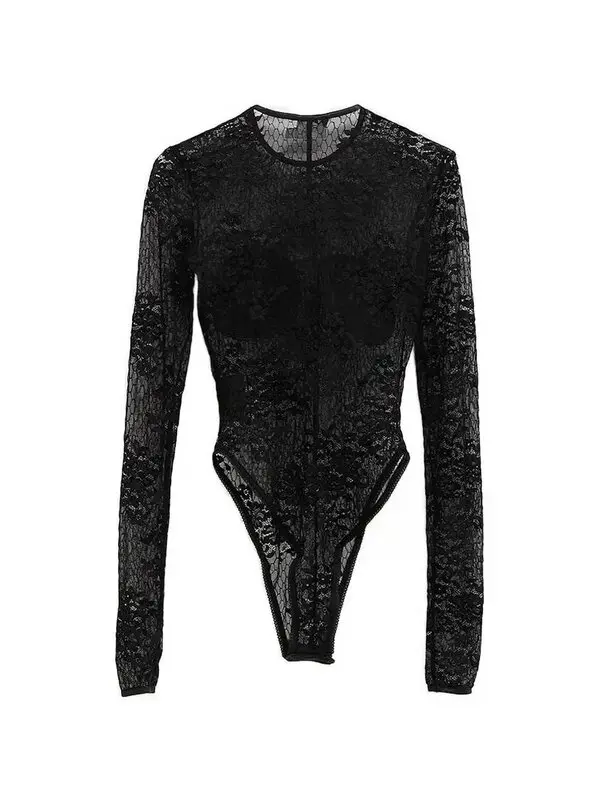 Vaquera Lace Cone-cup Bodysuit - Black