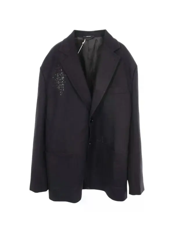 Hermès Calf Leather-patch Cashmere Jacket
