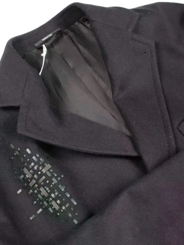 Hermès Calf Leather-patch Cashmere Jacket