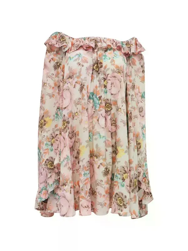 Chloé Ruffled Floral-print Dress - Pink