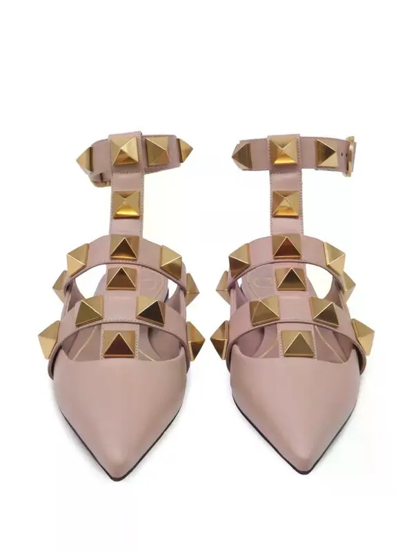 Valentino Garavani Roman Stud Ballet Flats - Neutrals