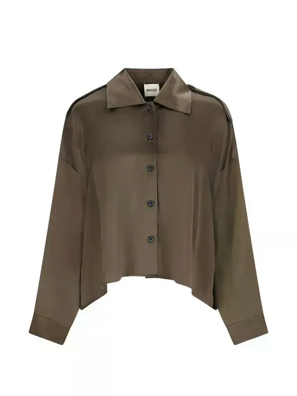 Khaite Bodine Epaulette Shirt - Brown