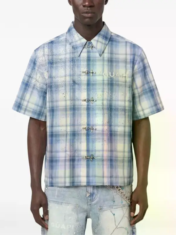 GUAPI Glacier Plaid Crystal-embellished Shirt