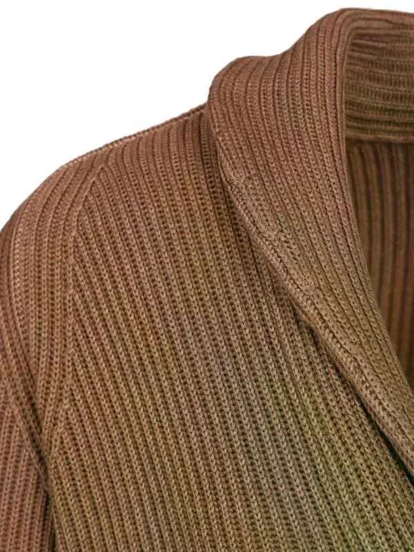Fedeli Shawl-collar Ribbed-knit Cardigan