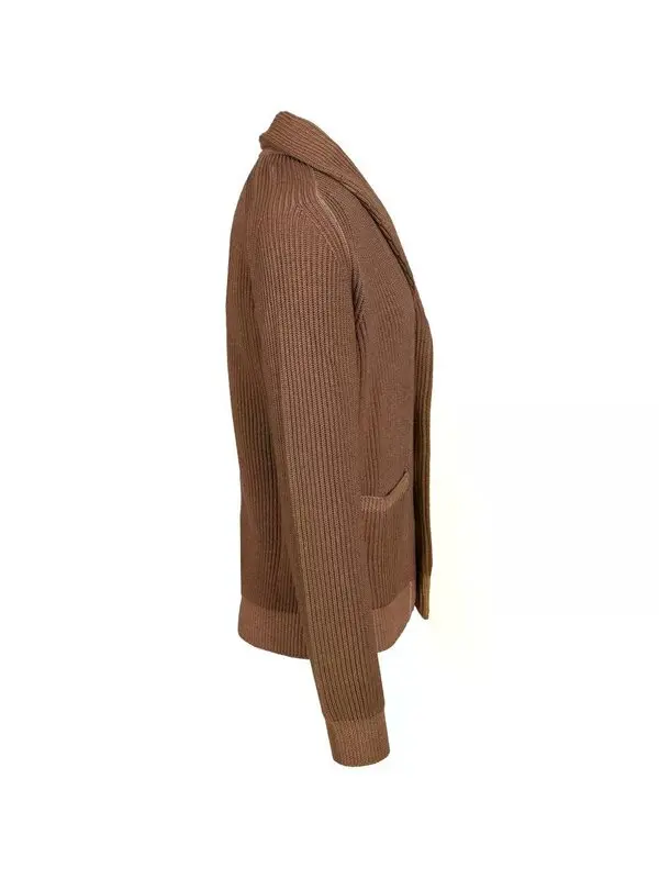 Fedeli Shawl-collar Ribbed-knit Cardigan