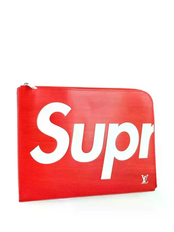 LOUIS VUITTON Pochette Jour Limited Edition Supreme Epi Leather Gm Clutch Bag - Red