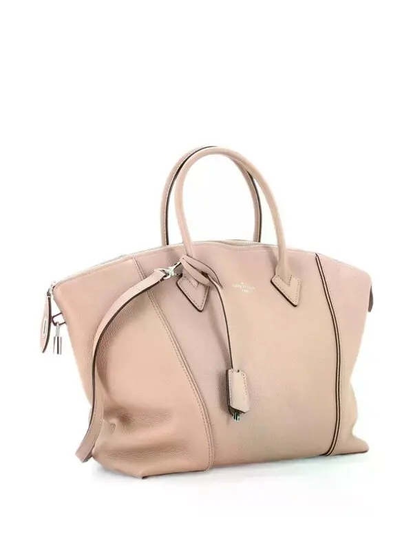 LOUIS VUITTON Soft Lockit Handbag Leather Mm Satchel - Neutrals
